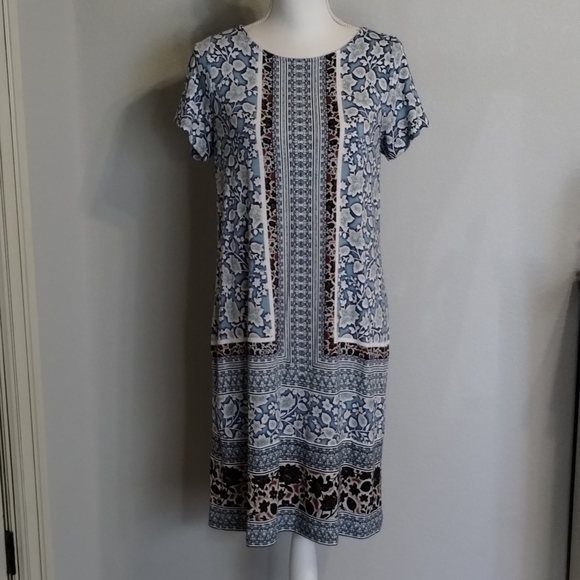 J. Jill | Dresses | J Jill Geometric Shift Dress Small Short Sleeve ...